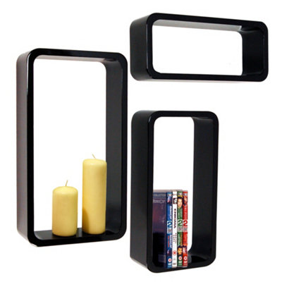 Watsons Charlton Retro Wall Mounted Floating Storage Display Shelves ...