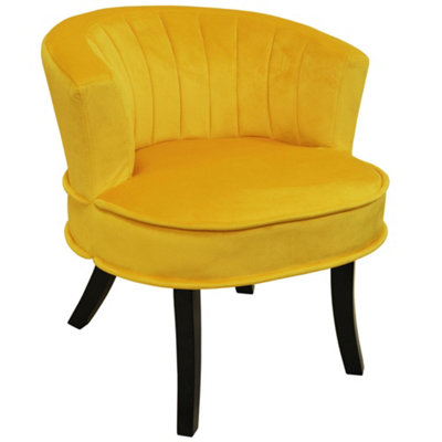 Watsons Clam Designer Curved Shell Back Accent Occasional Chair Yellow