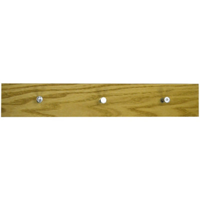 Watsons Ellis Wood Wall Mounted 40cm Floating Shelf With 3 Hooks Oak