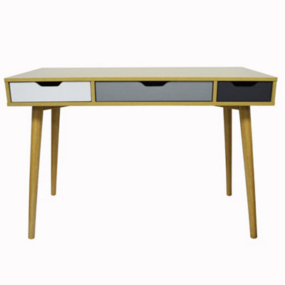 Watsons Industrial 2 Drawer Office Computer Desk Dressing Table Beech ...