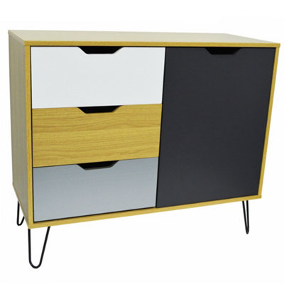 Watsons Industrial Modern Storage Cabinet Beech Multicoloured | DIY at B&Q