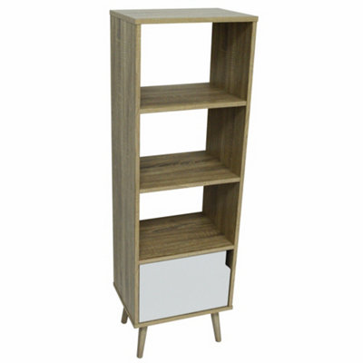 Watsons Tall Bookcase With Cupboard Oak White | DIY at B&Q