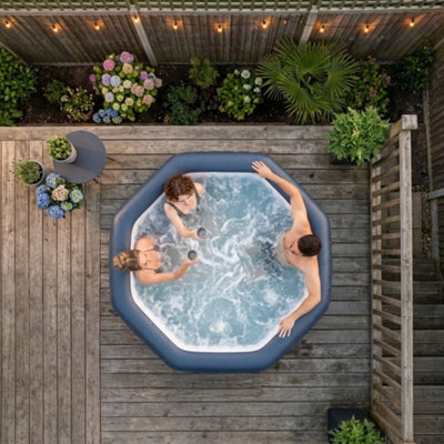 Wave Aegean Energy-Efficient Hot Tub Bundle - 6-Person Inflatable Spa ...