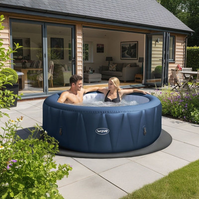 Wave Atlantic, 6-Person Inflatable Hot Tub, Integrated Heater, Navy