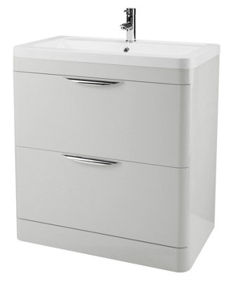 Wave Floor Standing Vanity Basin Unit with Ceramic Basin - 800mm ...