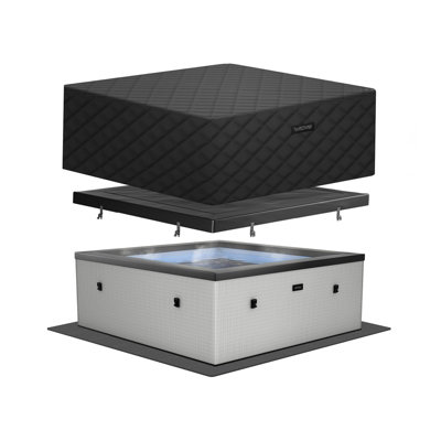 Wave Garda Energy-Efficient Hot Tub Bundle - 4-Person Rigid Eco Foam ...