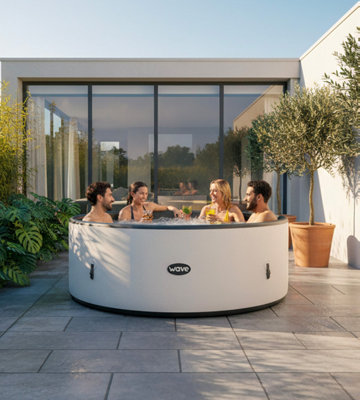 Wave Ontario, 6 Person Round Drop Stitch Hot Tub - Herringbone