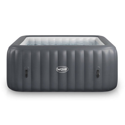 Wave Pacific, 6-Person Inflatable Hot Tub, Integrated Heater, Dark Grey ...