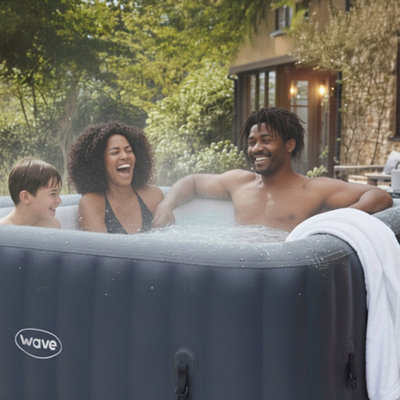 Wave Pacific Energy-Efficient Hot Tub Bundle - 4-Person Inflatable Spa ...