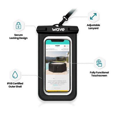 Wave Phone Case Black Universal Waterproof Mobile Phone Cover