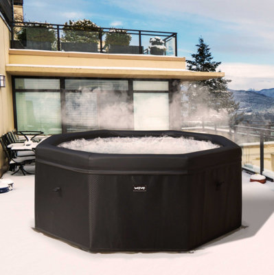 Wave Swift 6 Person Rigid Foam Hot Tub, Eco-Friendly, Insulated Spa, Black
