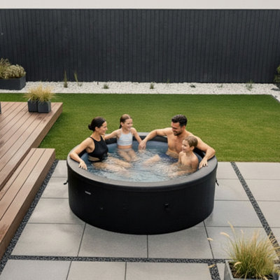 Wave Tahoe 6-Person Round Rigid Eco Foam Hot Tub & Spa, 90-Jet Massage ...