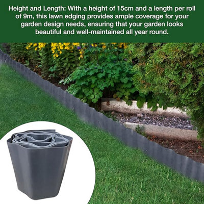 Wavy Grey Garden Lawn Edging for Borders