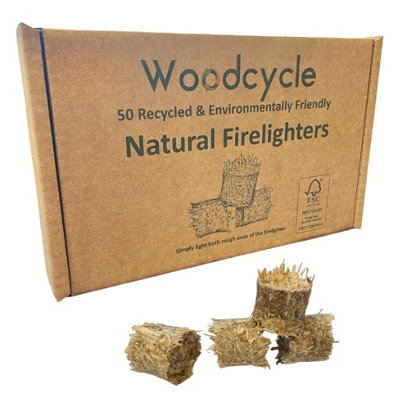 Waxed Wood Fire Lighters - 50 Pack | DIY at B&Q