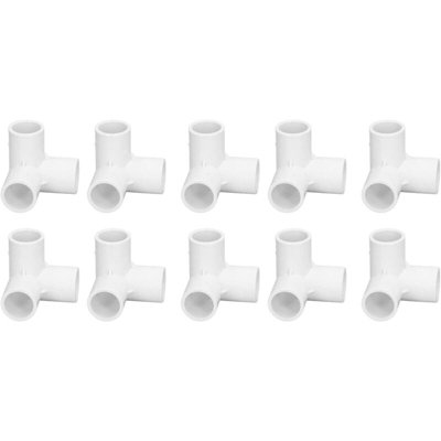 Way Corner Fittings, 10Pcs 3 Way Pvc Plastic Pipe Fittings Right Angle ...