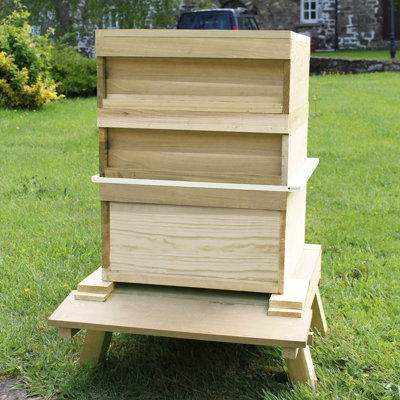 WBC BEEHIVE BEE KEEPING PINE 3 LIFTS PORCH 2 SUPER 1 BROOD GABLED ROOF ...