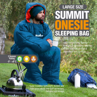 Wearable Sleeping Bag Blue Adults Large XL