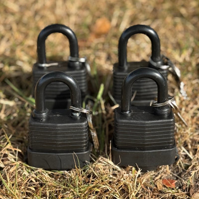 Weather Resistant Outdoor Padlock with 2 Keys (Set of 4)
