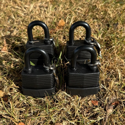 Weather Resistant Outdoor Padlock with 2 Keys (Set of 4)