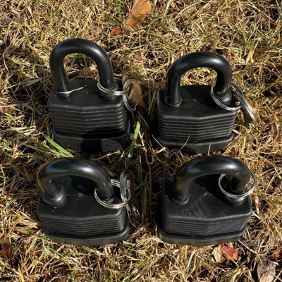 Weather Resistant Outdoor Padlock with 2 Keys (Set of 4)
