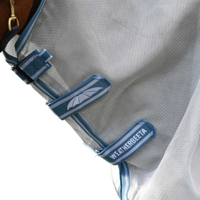 Weatherbeeta Comfitec Hexi Shield Combo Neck Horse Fly Rug Silver/Teal ...