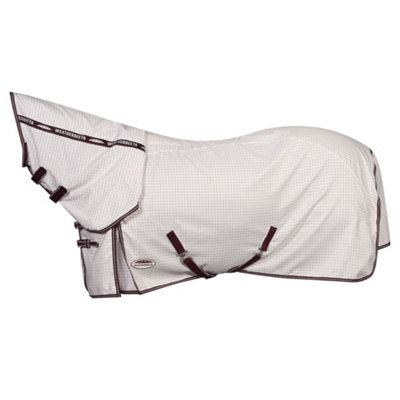 Weatherbeeta Hybrid Seasons Combo Neck Horse Fly Rug White/Maroon (4 9")