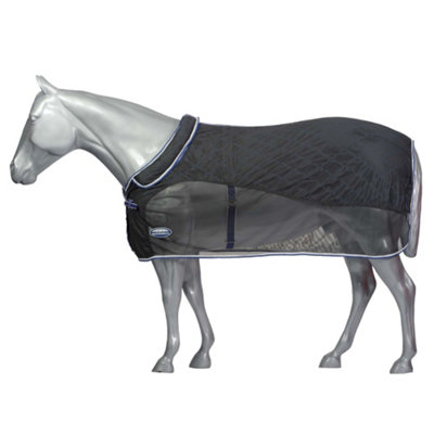 Weatherbeeta Wick Dri II Combo Neck Horse Cooler Rug Charcoal/Blue ...
