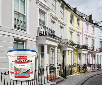 Weatherflex Smooth Premium Masonry Paint - 10L - Brilliant White - For Brick, Stone, Concrete ...