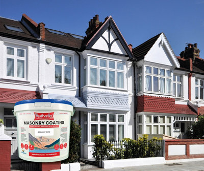 Weatherflex Smooth Premium Masonry Paint - 10L - Warm White - For Brick ...