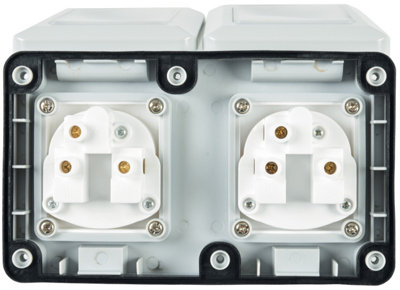 Weatherproof 2 Gang Outdoor Socket with PVC Covers