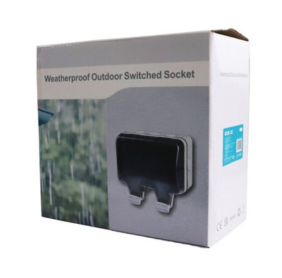 Weatherproof Outdoor Double Plug Socket 2 Gang Switched Socket USB Port ...