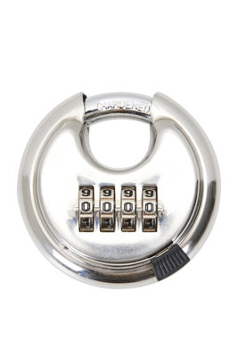 Weatherproof Silver Disc Type 4 Digit Combination Padlock for Warehouses