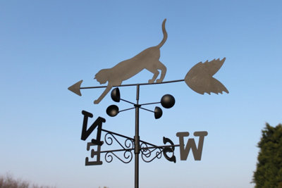 Weathervane - CAT & MOUSE steel weathervane with ground spike and wall ...