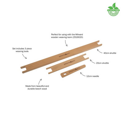 WEAVING TOOL SET - Weaving Tools Set: Beech: 3 Pieces - Milward