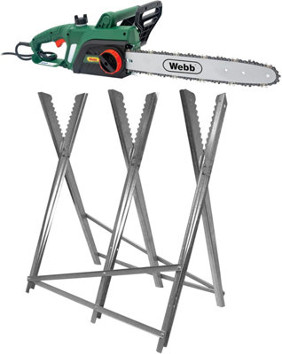 Webb WEECS402200 2200W 40cm Electric Chainsaw + Serrated Saw Horse
