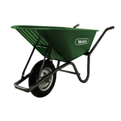 WEBB Wheelbarrow 90 Litre Poly Body With Puncture Proof Wheel 150kg ...
