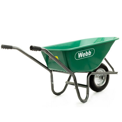 WEBB Wheelbarrow 90 Litre Poly Body With Puncture Proof Wheel 150kg ...