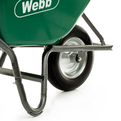 WEBB Wheelbarrow 90 Litre Poly Body With Puncture Proof Wheel 150kg ...