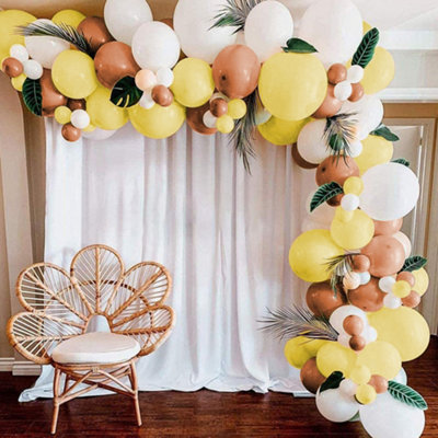Wedding and Birthday Balloon Garland Kit Yellow & White Cocoa Color Set ...
