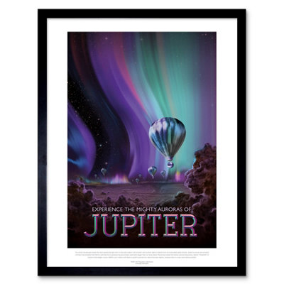 Wee Blue Coo NASA Space Travel Advert Jupiter Home Decor 12x16" Framed ...