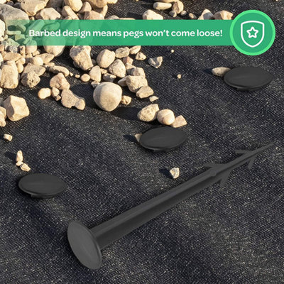 Weed Membrane Pegs 120 Pack of 12cm Durable Plastic Garden Pegs for ...