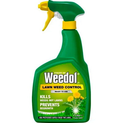 Weedol Lawn Weed Killer Gun 1L Ready to Use Spray for Broadleaf Weeds ...
