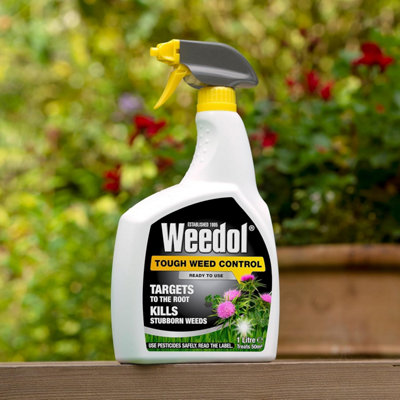 Weedol Tough Weed Control 1L RTU Powerful Garden Weed Killer, Fast ...