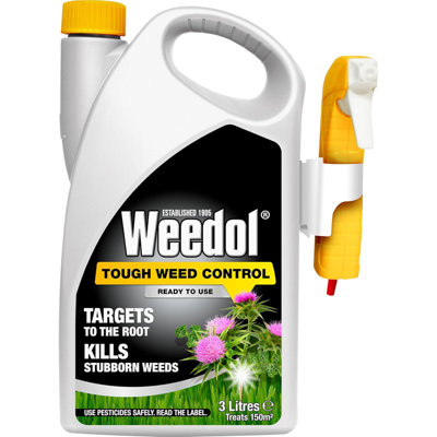 Weedol Tough Weed Control 3L RTU Garden Weed Killer, Fast-Action Spray ...