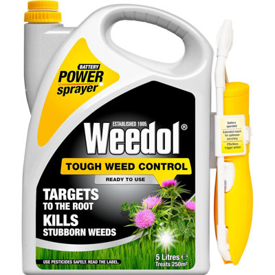 Weedol Tough Weed Control 5L Power Sprayer Garden Weed Killer Fast ...