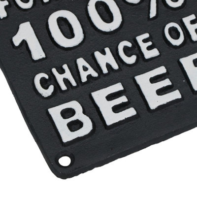 Weekend Forecast Bottle Opener Cast Iron Sign Gift Garage Door Shed Bar