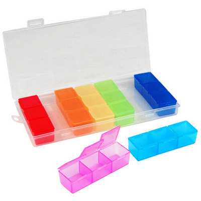 Weekly Flat Pill Organizer Box for Home Use