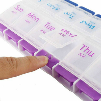 Weekly Pill Organiser Box - 7-Day Medicine, Tablet & Vitamin Storage Box