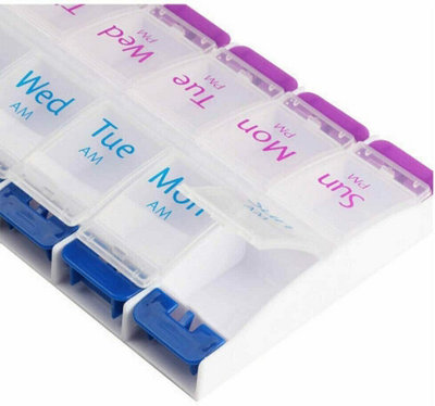 Weekly Pill Organiser Box - 7-Day Medicine, Tablet & Vitamin Storage Box