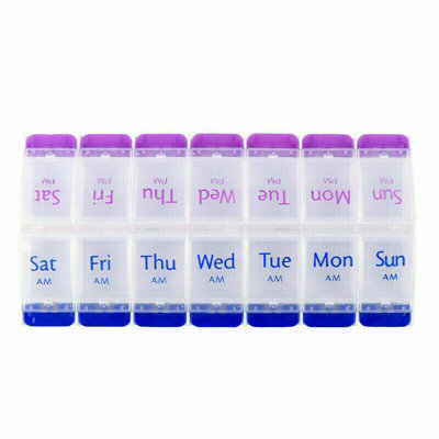 Weekly Pill Organiser Box - 7-Day Medicine, Tablet & Vitamin Storage Box